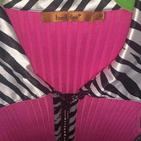 Belldini | Tops | Hot Pink Bling Zebra Top Nwot | Poshmark